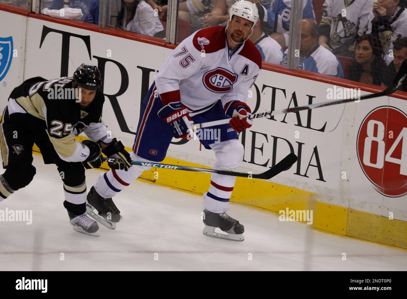 Pittsburgh Penguins' Max Talbot (25) and Montreal Canadiens' Hal Gil ...