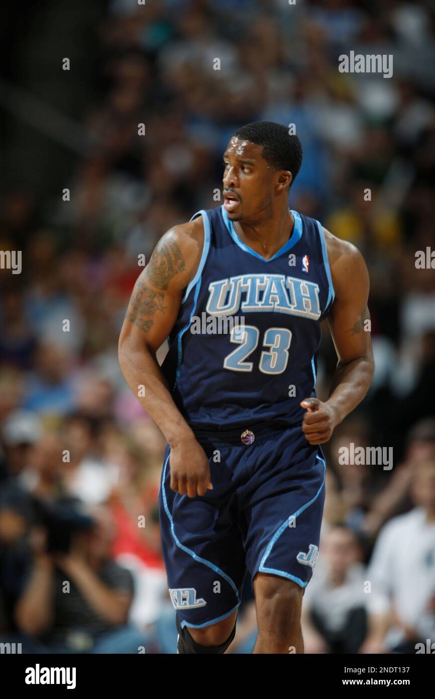 Utah Jazz guard Wesley Matthews runs the court against the Denver ...