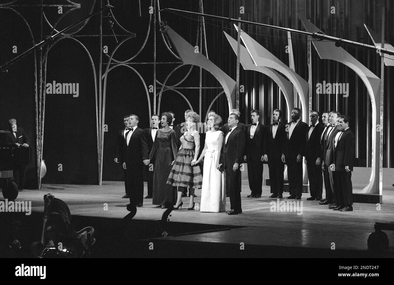 Entertainment celebrities sing on stage in New York Lincoln Center on ...