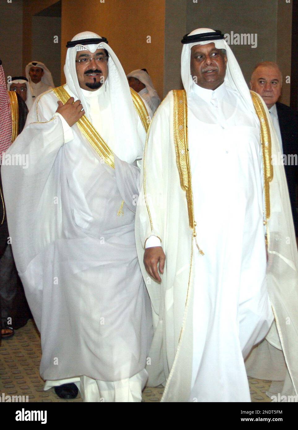 Sheikh Ahmed al-Abdullah al-Sabah, Kuwait's oil minister, left and ...