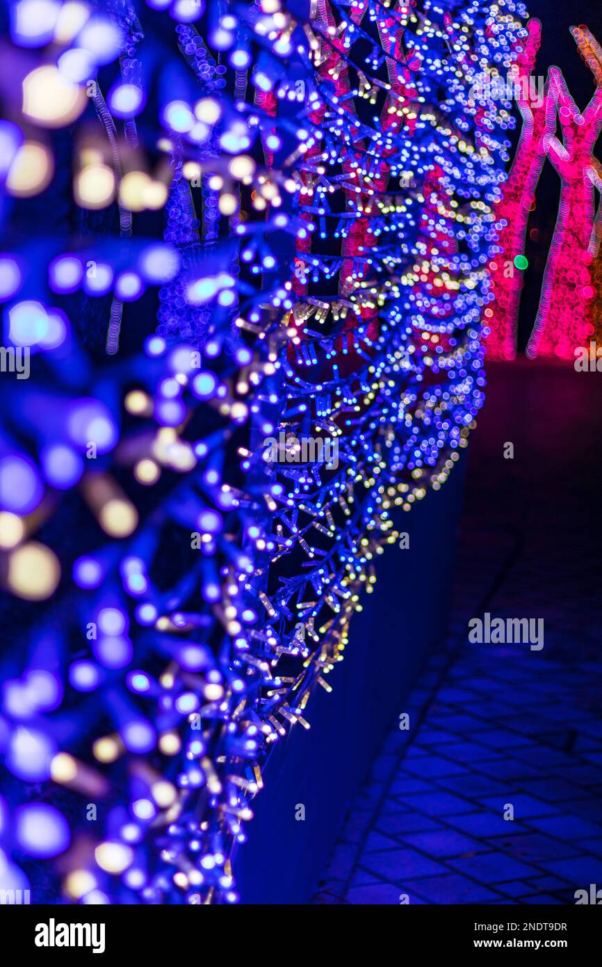 Shot of an illuminated outdoor installations Stock Photo - Alamy