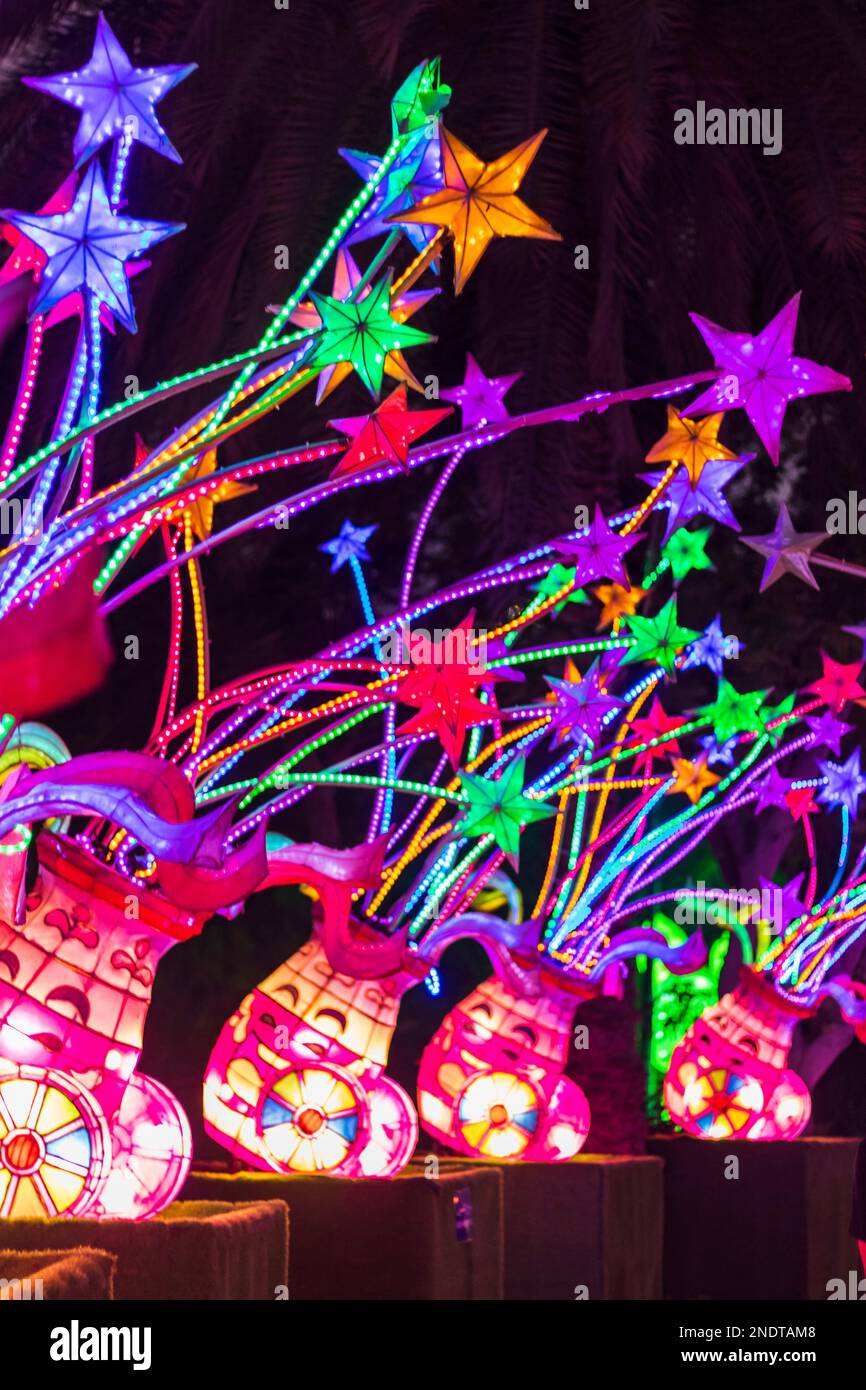 Shot of an illuminated outdoor installations Stock Photo - Alamy