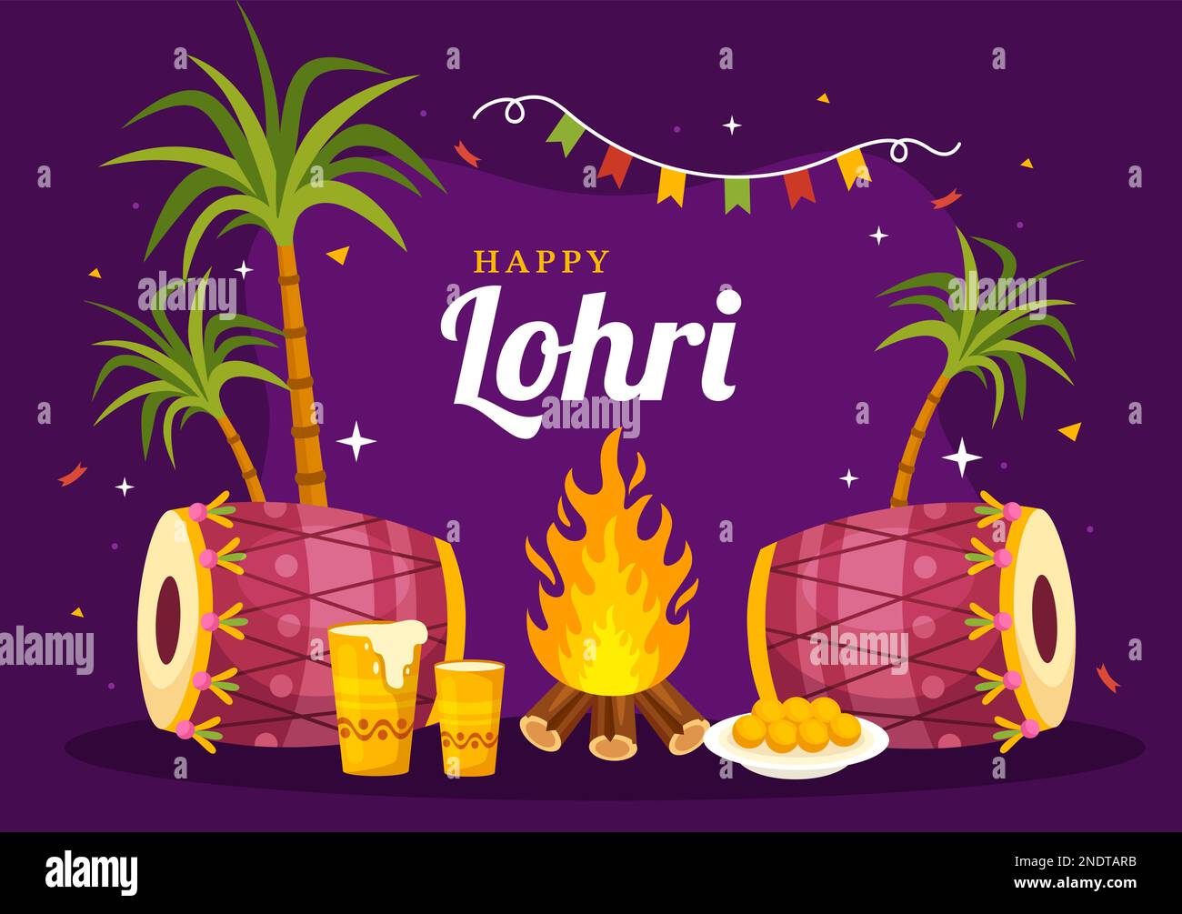 Happy lohri vector vectors hi-res stock photography and images - Alamy