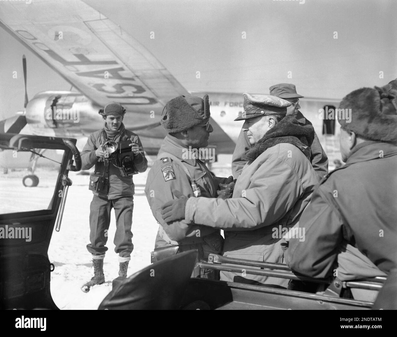 Douglas MacArthur and Gen. Mathew Ridgway in Korea on Jan. 28, 1951 ...