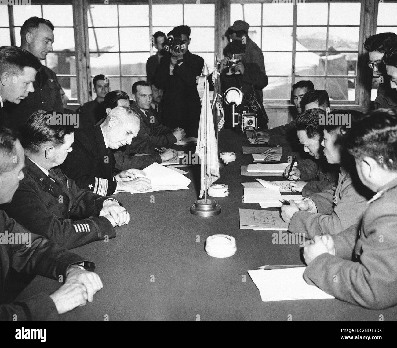 Rear Admiral John C. Daniel, USN (left Center) Prisoner of war ...