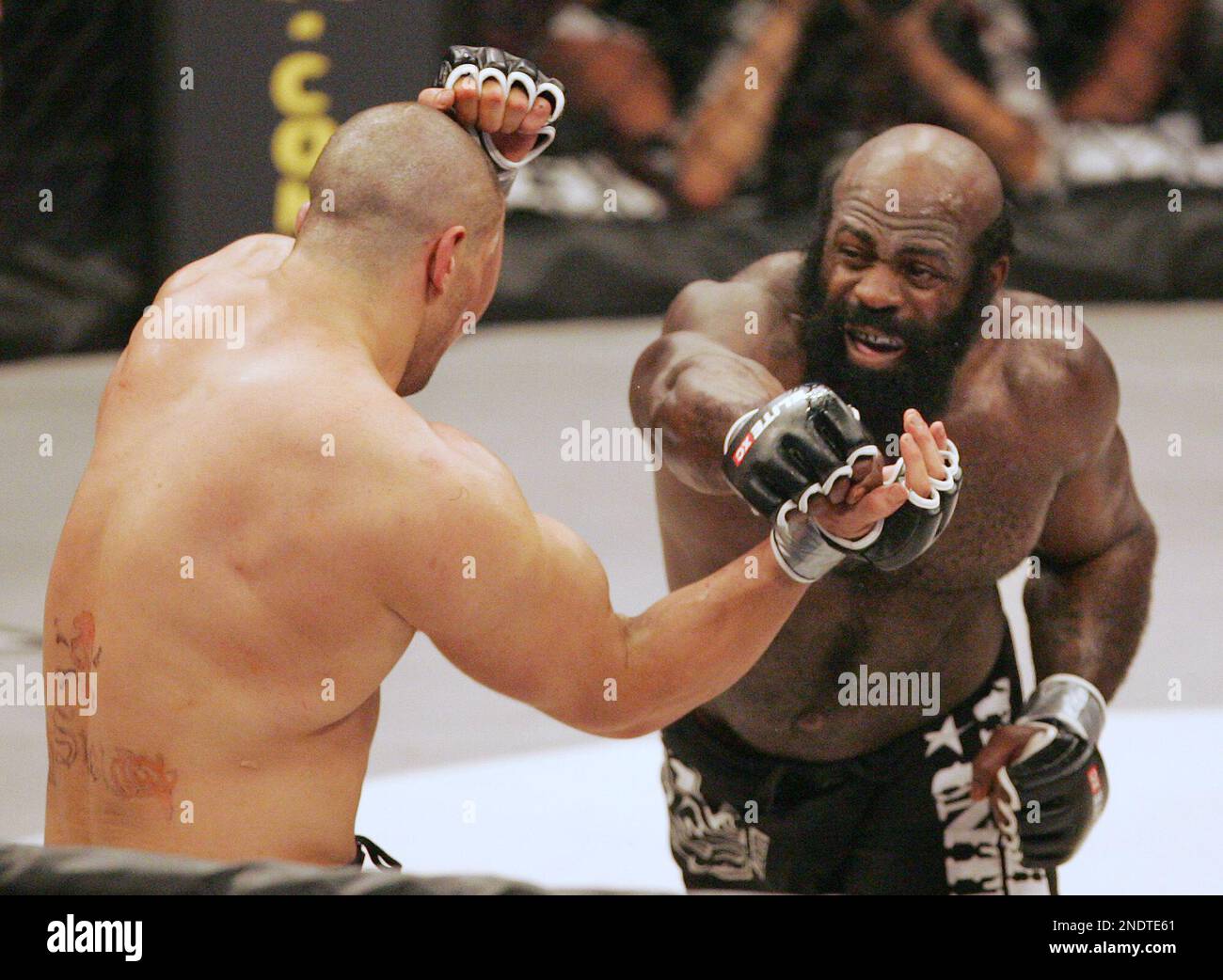 FILE - In this May 31, 2008, file photo, fighter Kimbo Slice, right ...