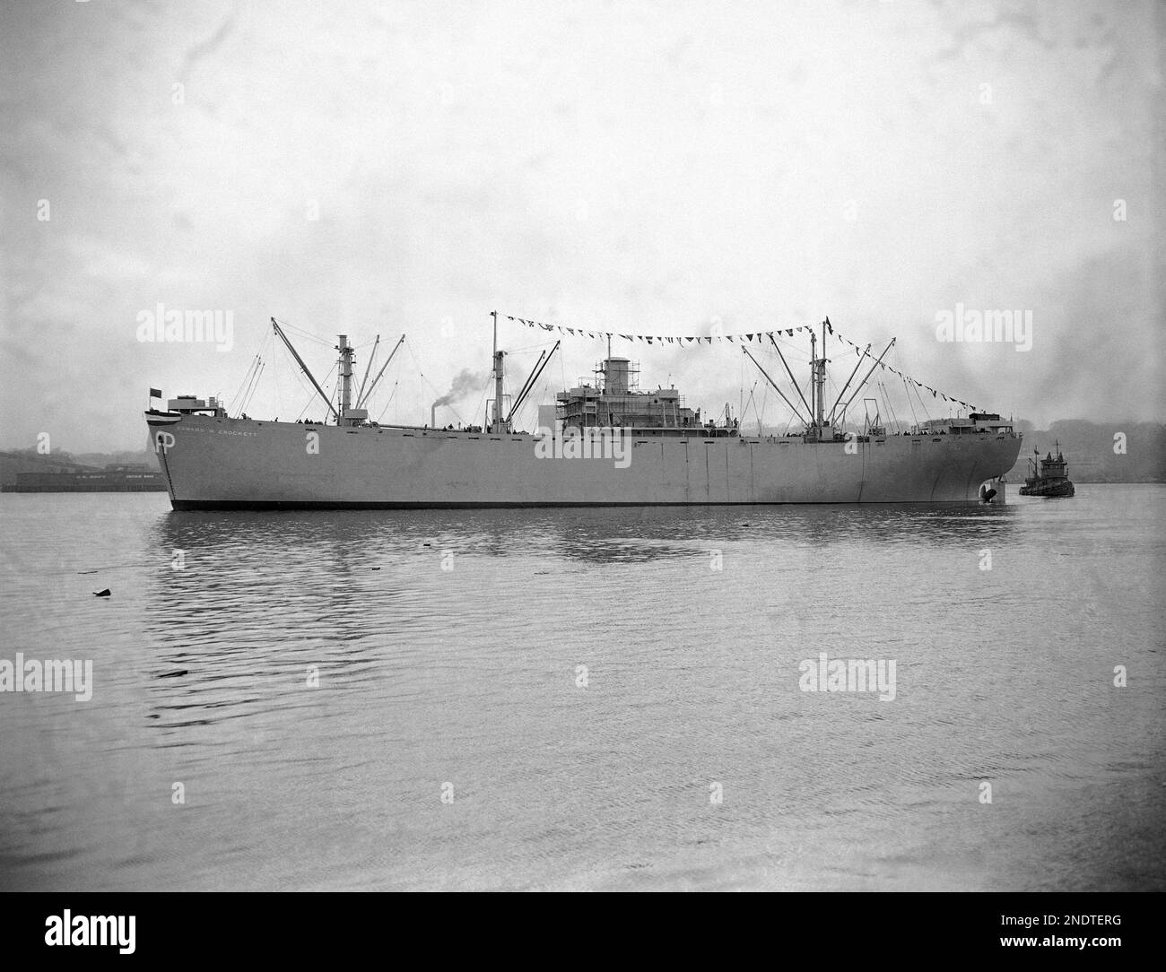 With Associated Press logo on her bow, the Liberty ship Edward Henry ...