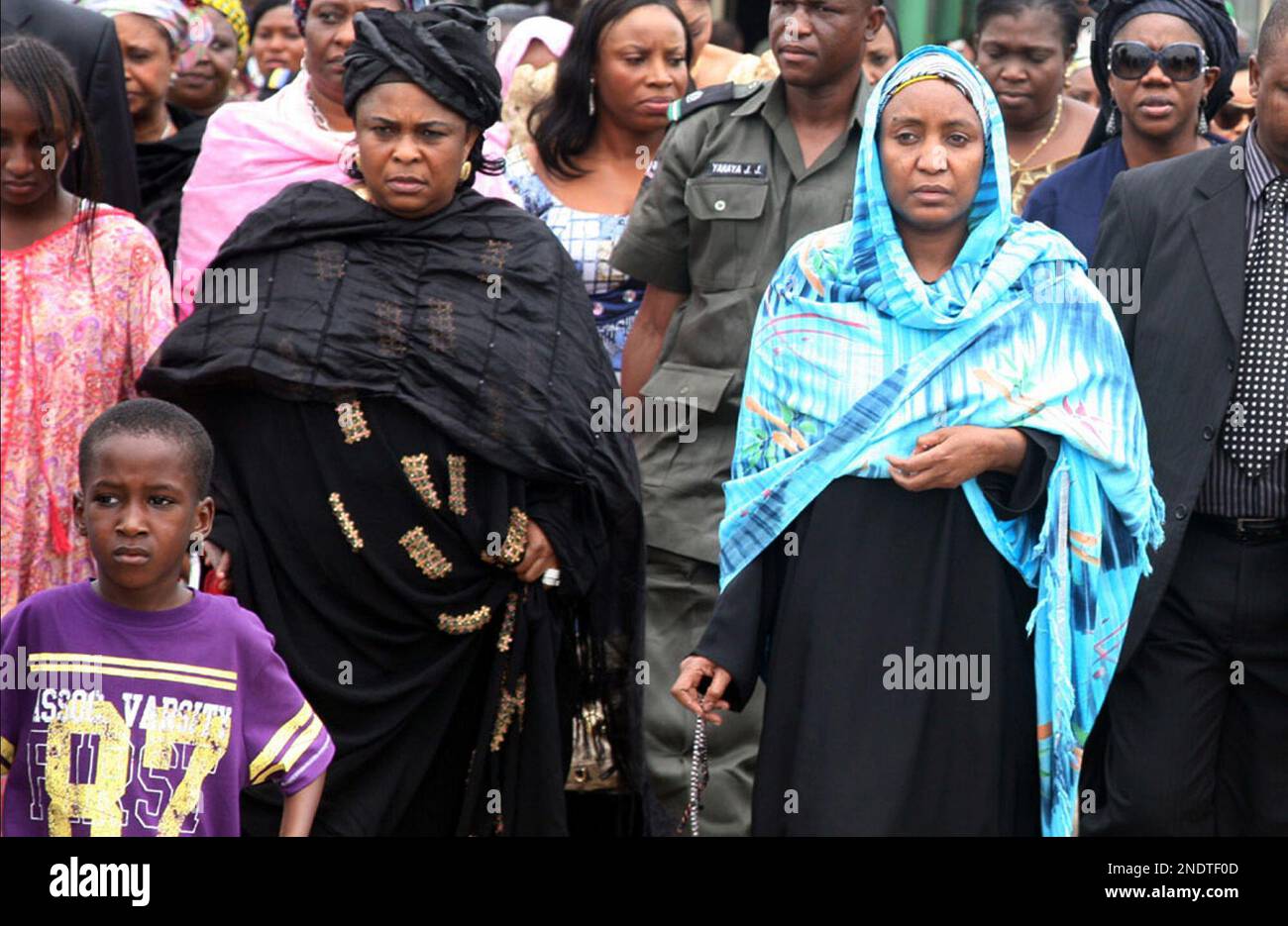 Turai Yar'Adua, front right, wife of late Nigerian President Umaru Yar ...