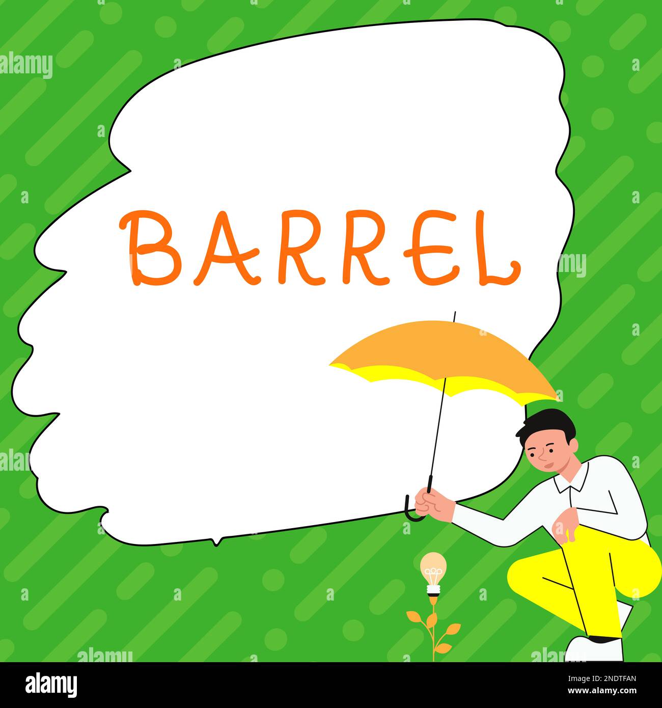 Text showing inspiration Barrel. Concept meaning cylindrical container ...