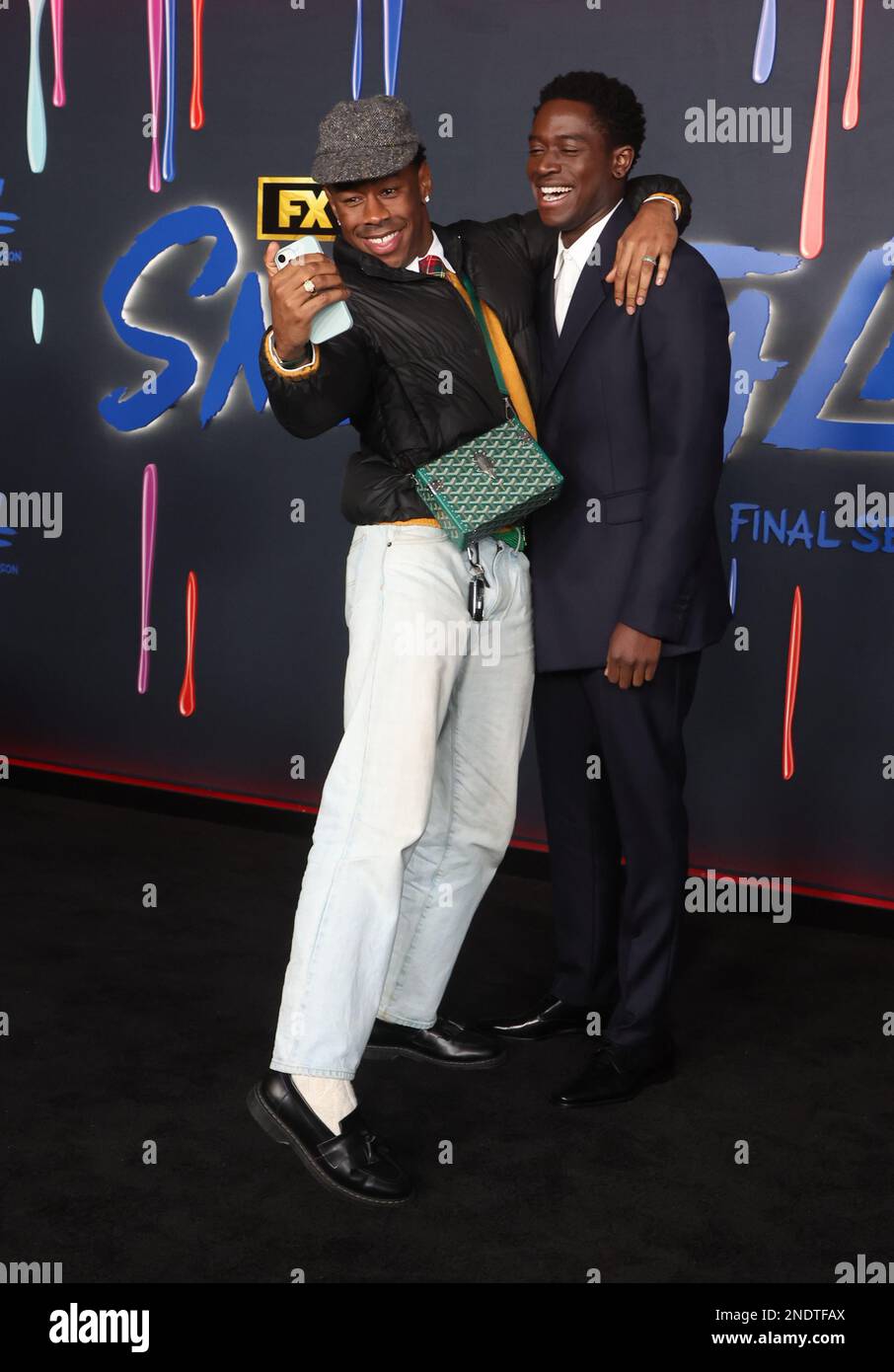 Los Angeles, Ca. 15th Feb, 2023. Tyler, the Creator and Damson Idris at the Red Carpet Premiere ...