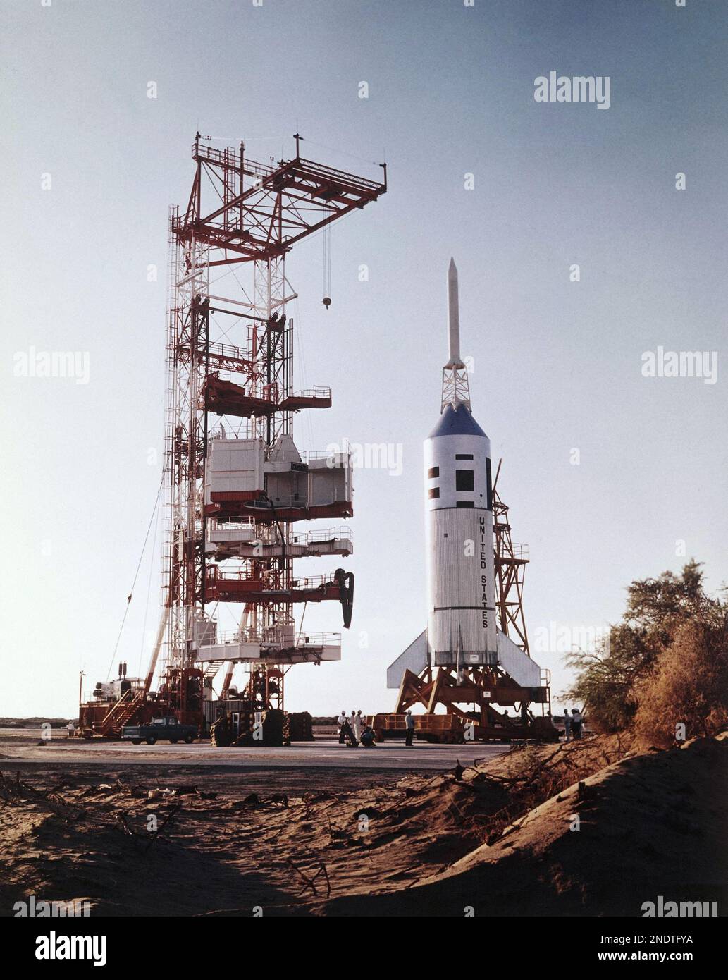 Mercury 3 spacecraft on launching pad on May 3, 1961. (AP Photo Stock ...