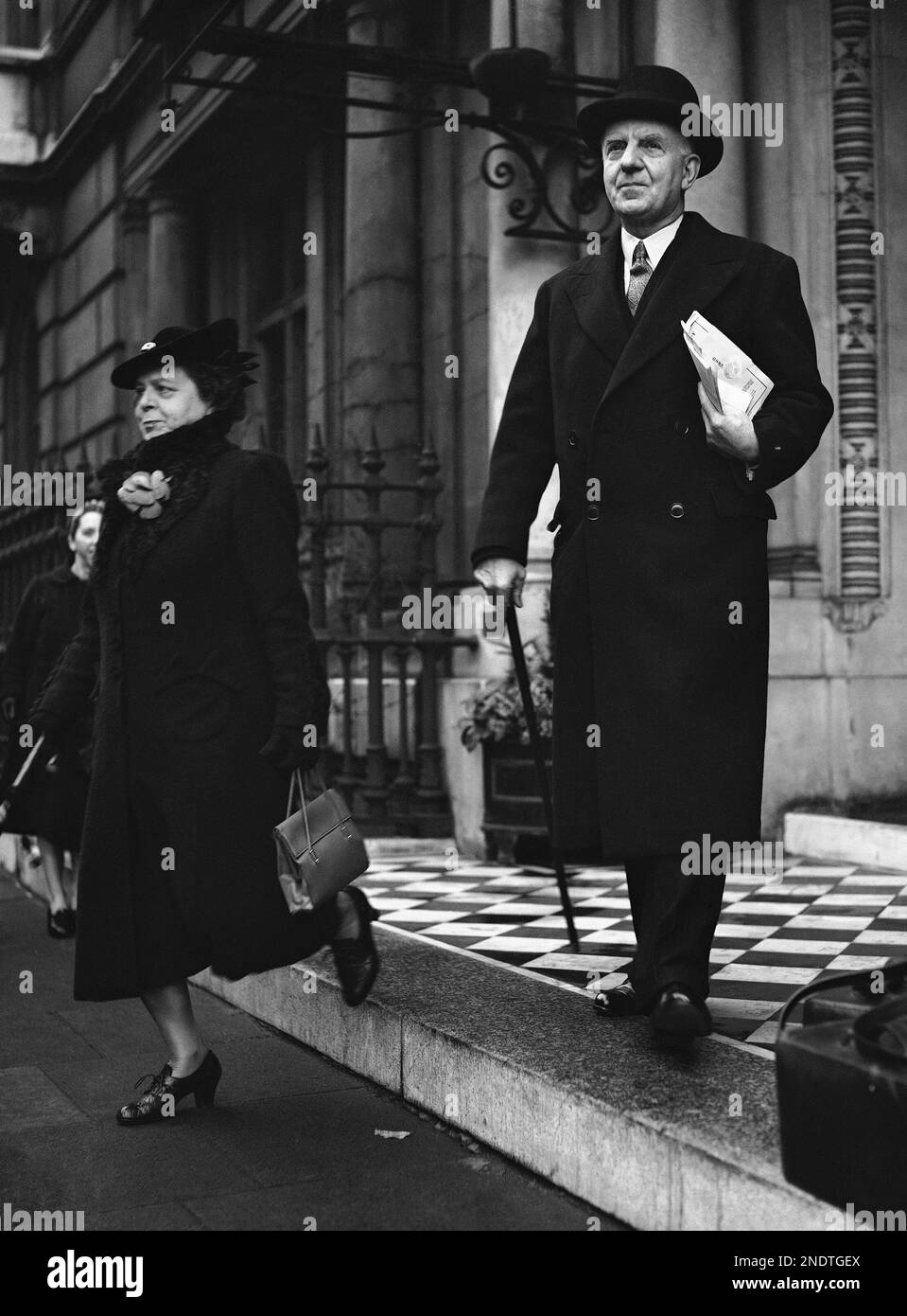 Lord Frederick Woolton and his wife Lady Woolton, seen leaving their ...