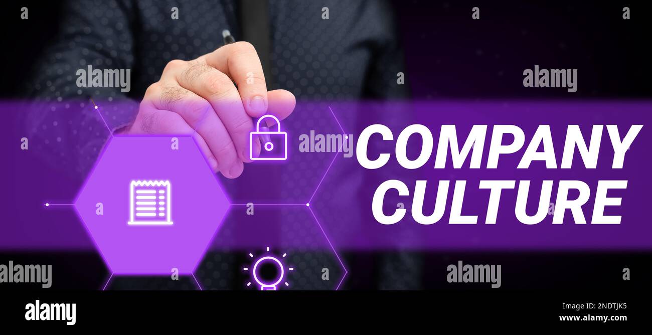 Sign displaying Company Culture. Conceptual photo The environment and ...