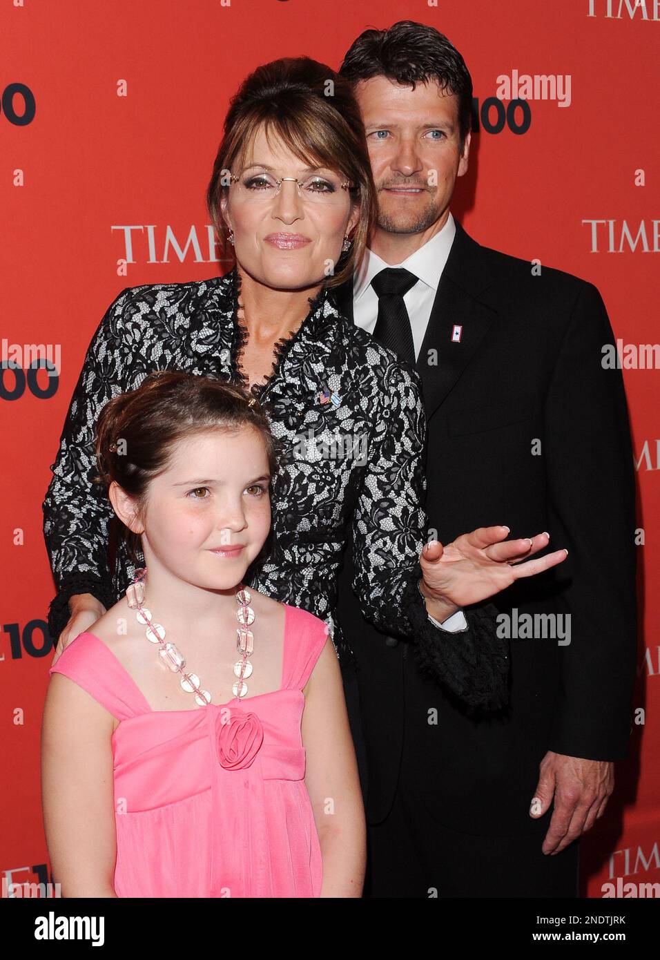Sarah Palin with husband Todd and daughter Piper attends the TIME 100 ...