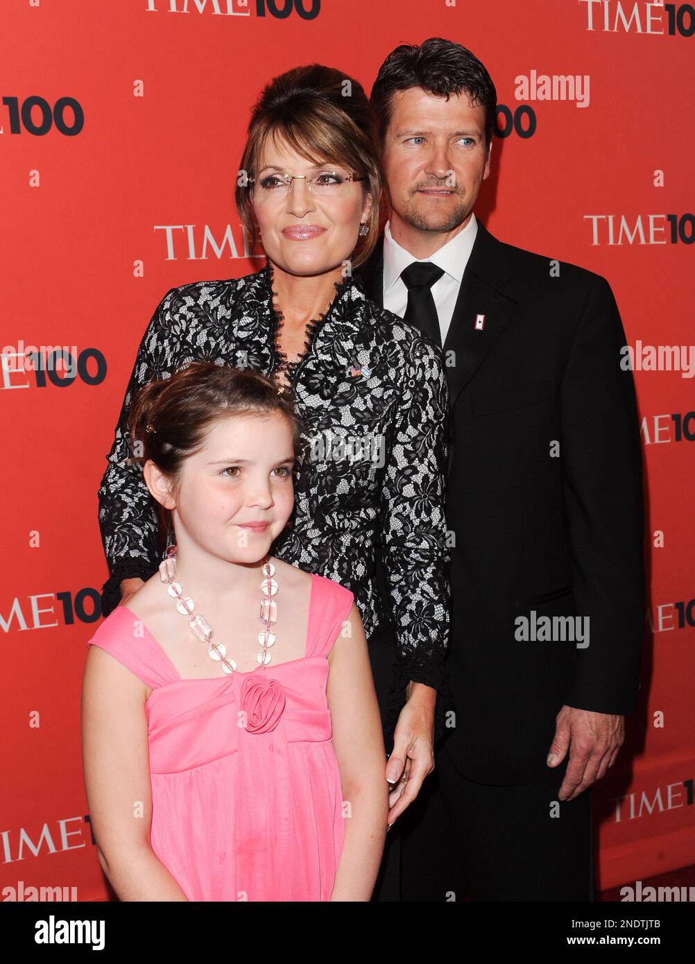 Sarah Palin with husband Todd and daughter Piper attends the TIME 100 ...