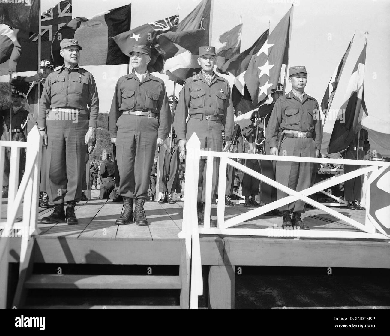 Gen. Matthew Ridgway, Gen. Hull, Gen. Taylor and Gen. Sun Yup Paik (in ...