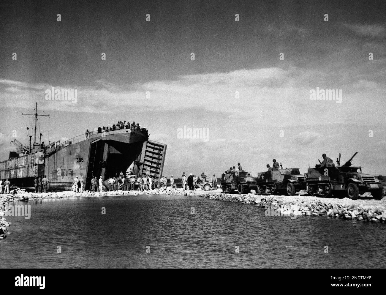 Bound for North African with a convoy of LST’s , Landing Ship Tanks ...