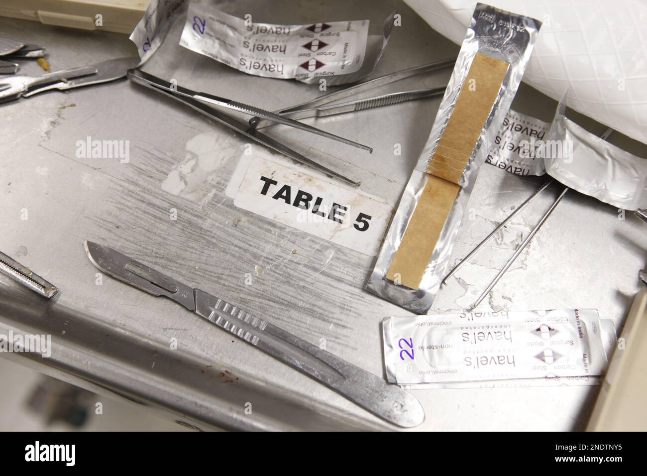 Tools used by first year medical students to dissect a cadaver are seen ...