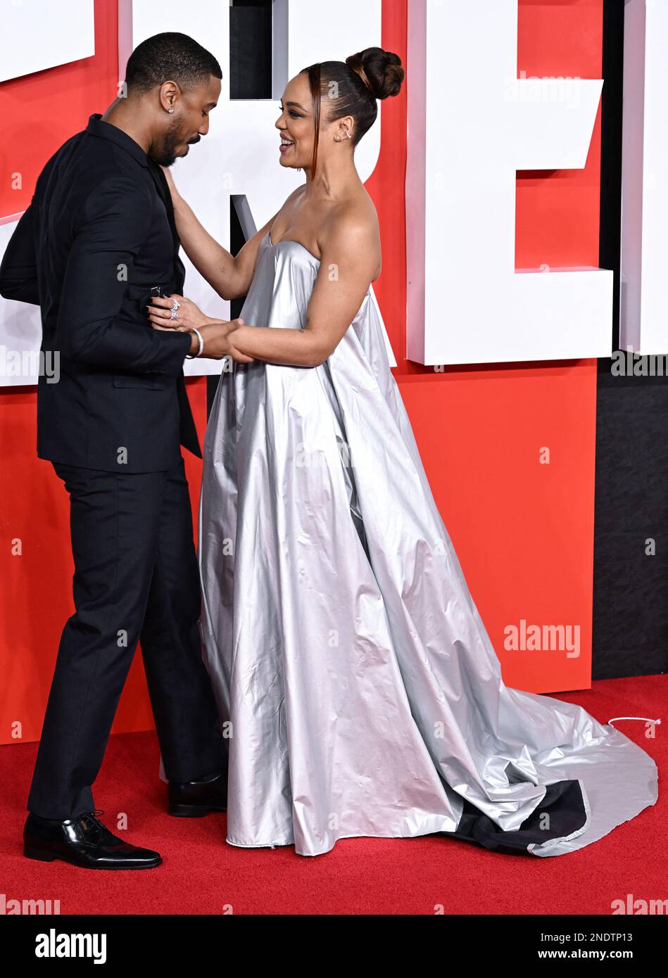 Michael B. Jordan and Tessa Thompson at the Creed III European Premiere ...