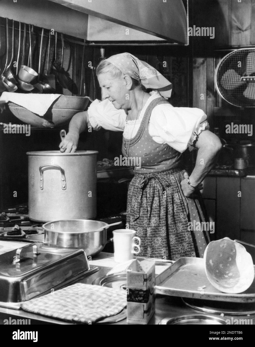 The very active hostess of a lodge at Stowe, Vermont, high in the Green ...
