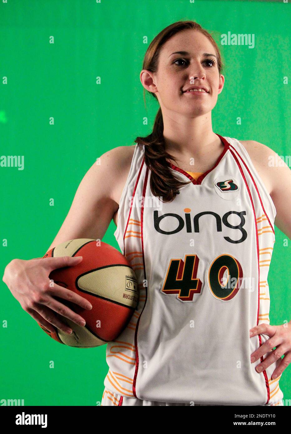 Seattle Storm's Alison Lacey, of Australia, poses for a photo at the ...
