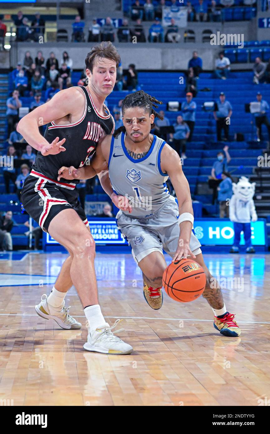 FEBRUARY 15, 2023: Saint Louis Billikens guard Yuri Collins (1) slips ...