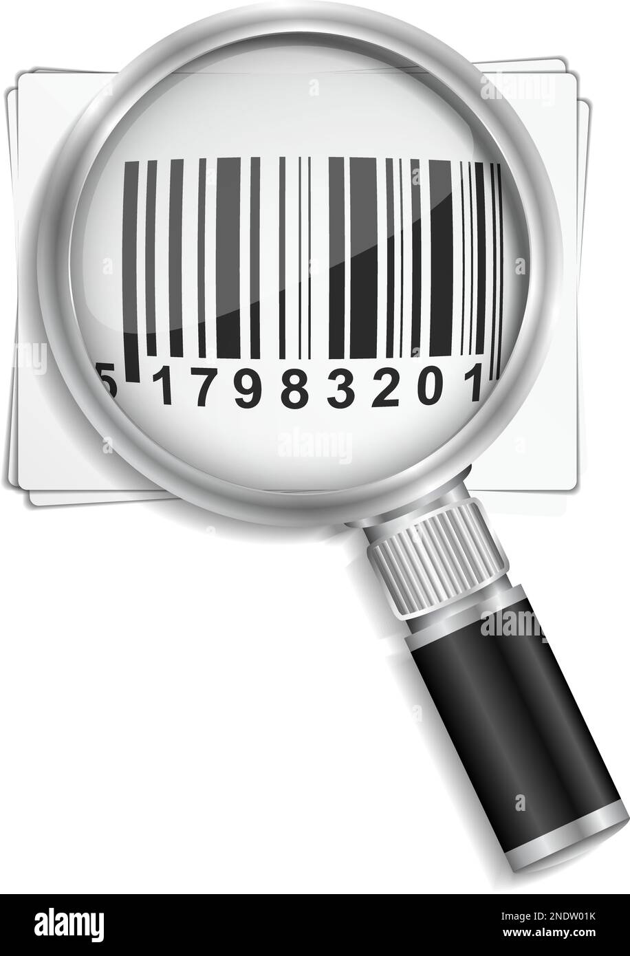Magnifying glass and bar code, vector eps10 illustration Stock Vector ...