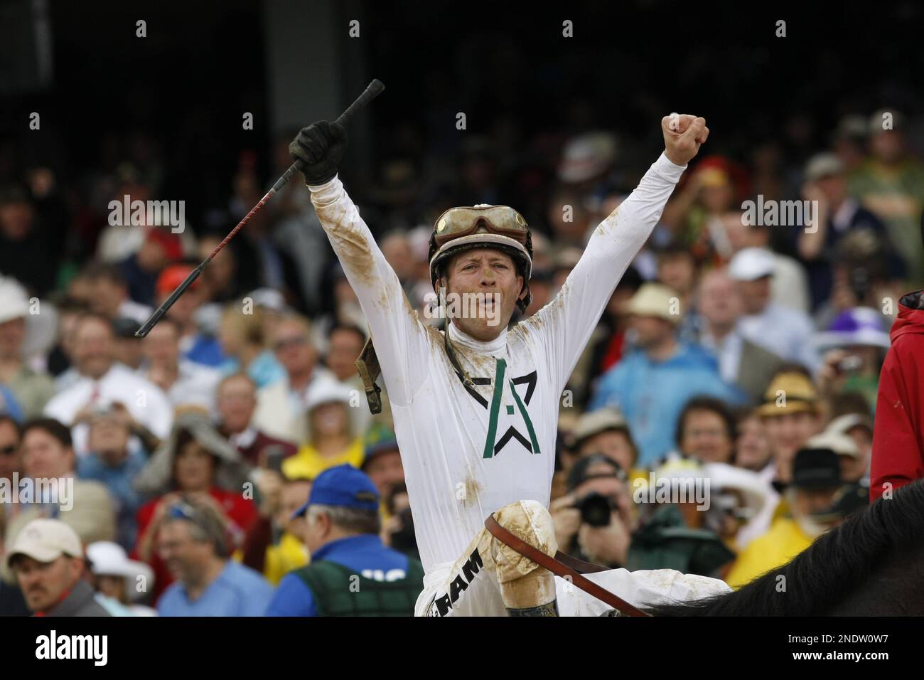 Jockey Calvin Borel and Super Saver after winning the 136th Kentucky ...