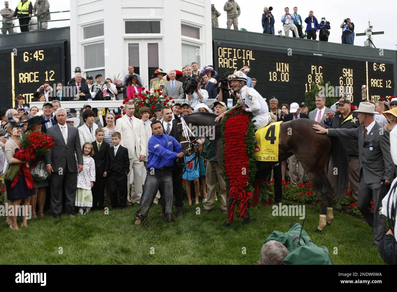 Jockey Calvin Borel and Super Saver after winning the 136th Kentucky ...