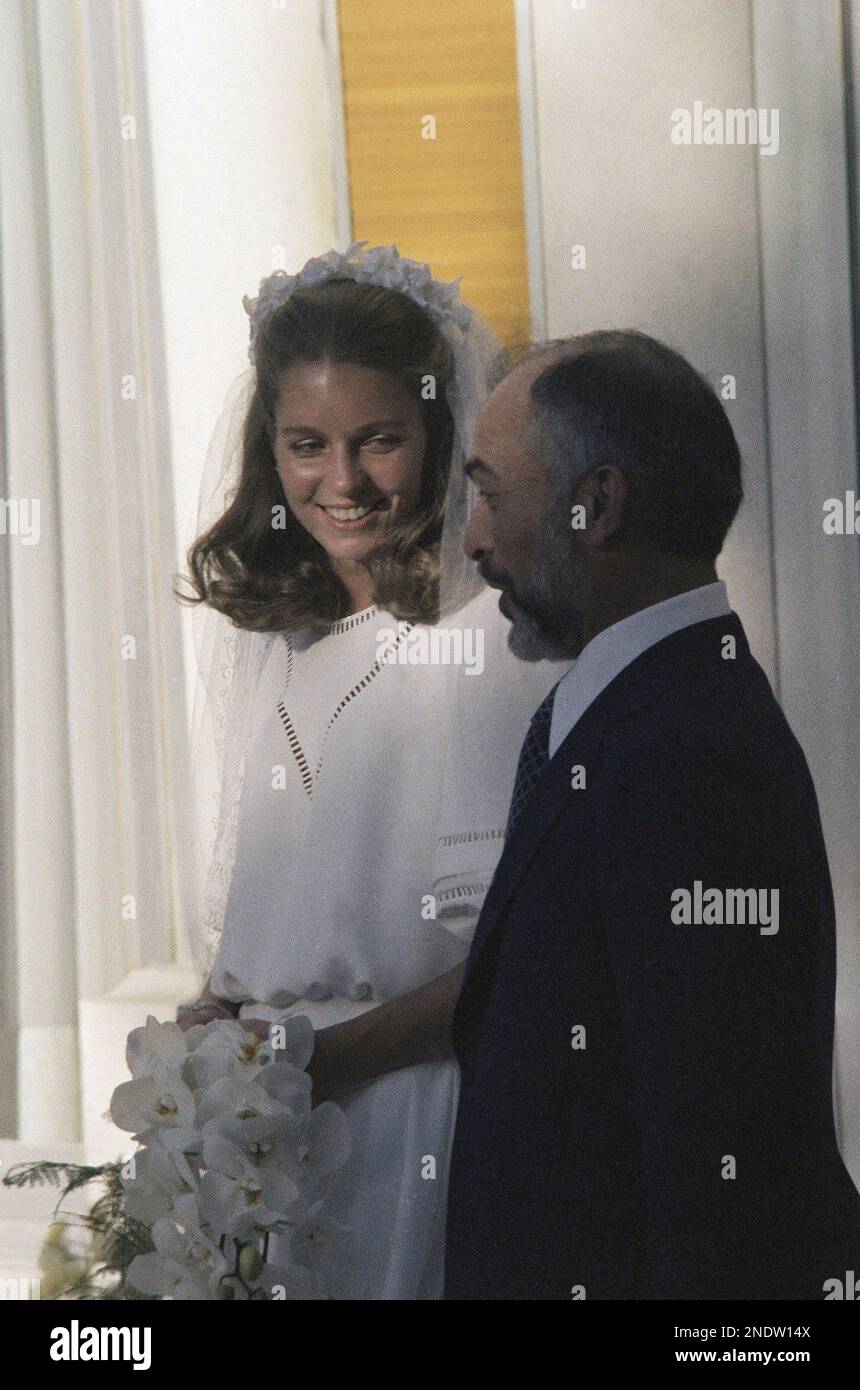 King Hussein of Jordan weds Liza Halaby in Amman, Jordan, June 15, 1978 ...