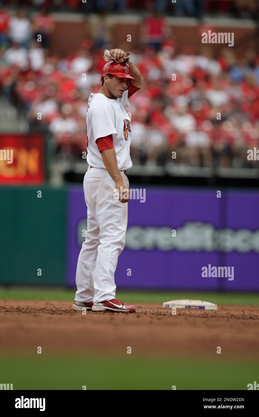 St. Louis Cardinals' David Freese stands on second base during a ...
