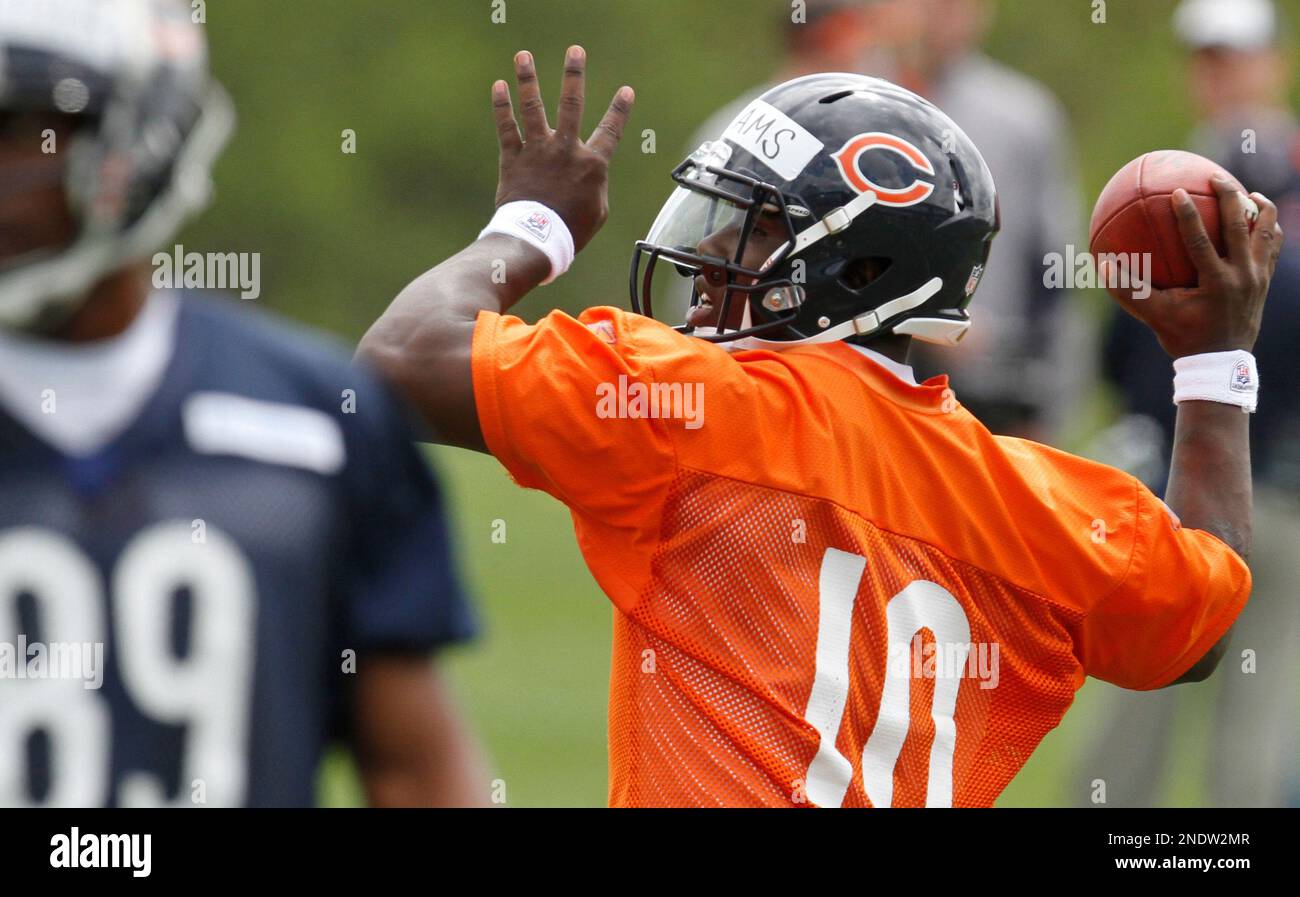 Chicago Bears' Isiah Williams looks to throw during NFL football rookie ...