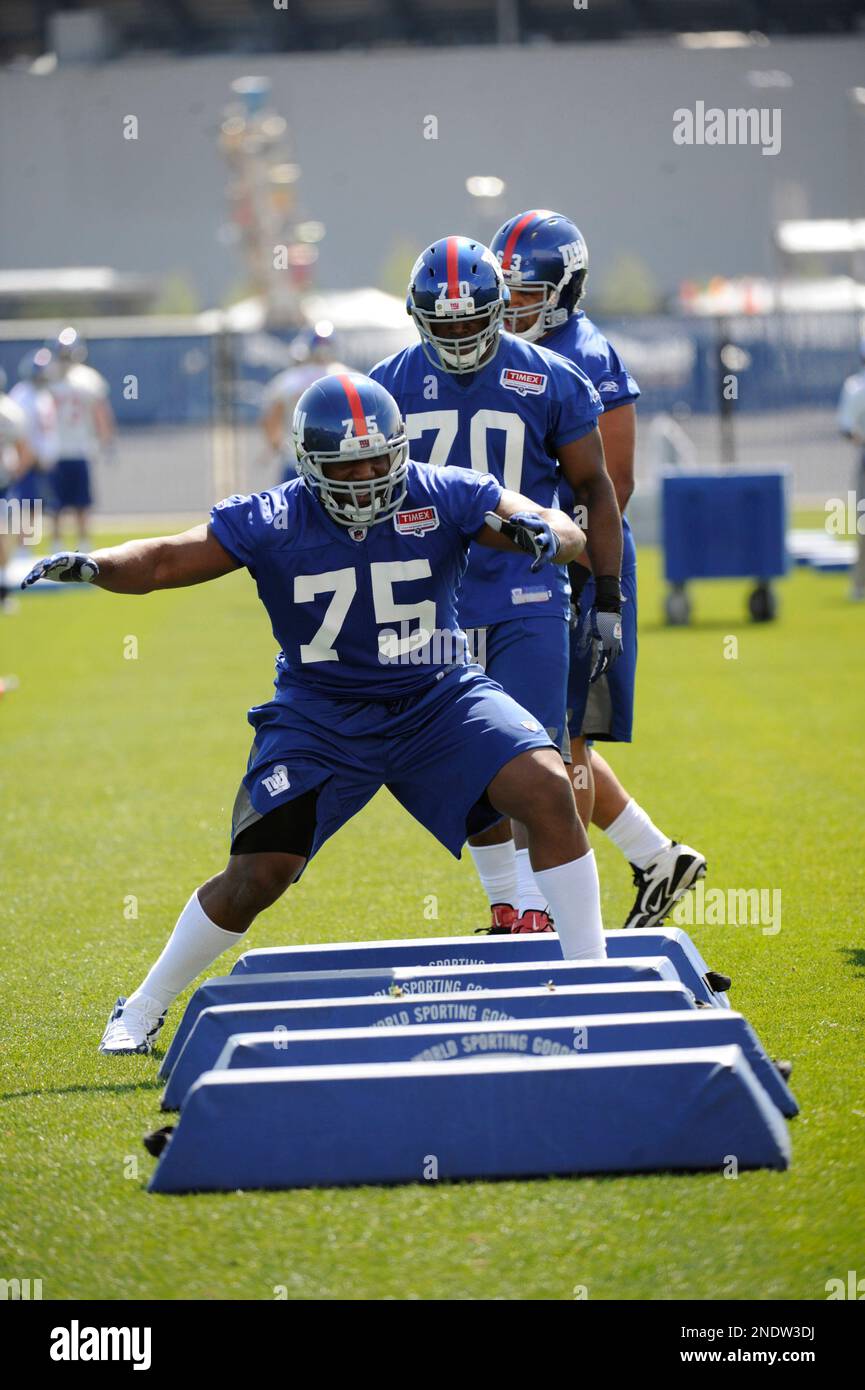 New York Giants' Nate Collins practices at rookie NFL football mincamp ...