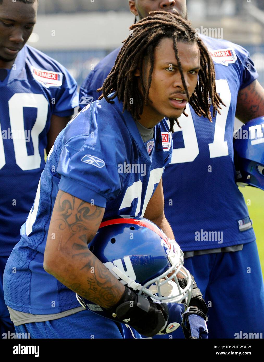 New York Giants' Chad Jones at rookie NFL football mincamp Friday ...