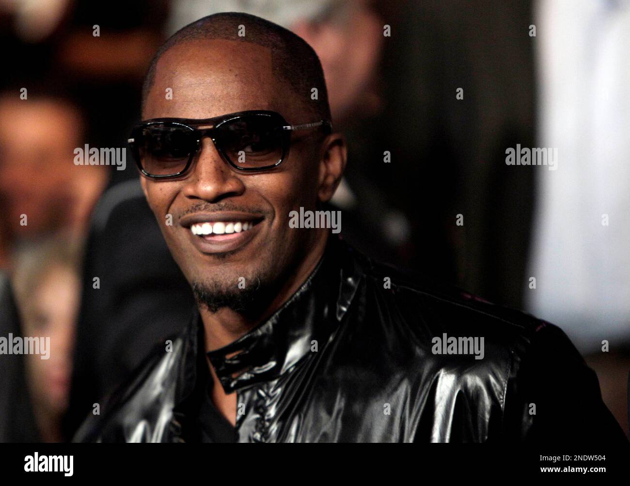 Entertainer Jamie Foxx is seen before the Floyd Mayweather Jr., Shane ...