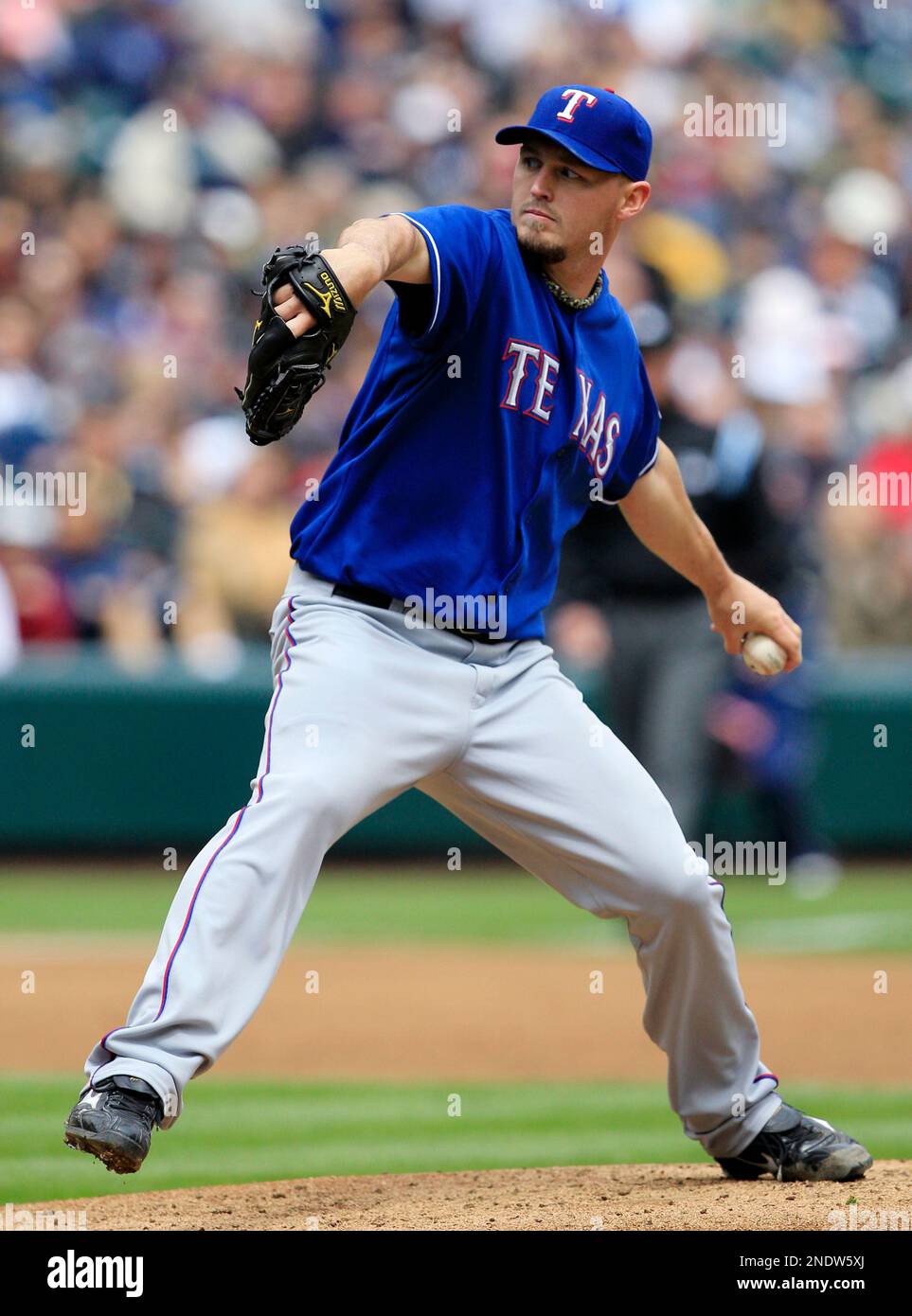 Texas Rangers starting pitcher Matt Harrison throws against the Seattle ...