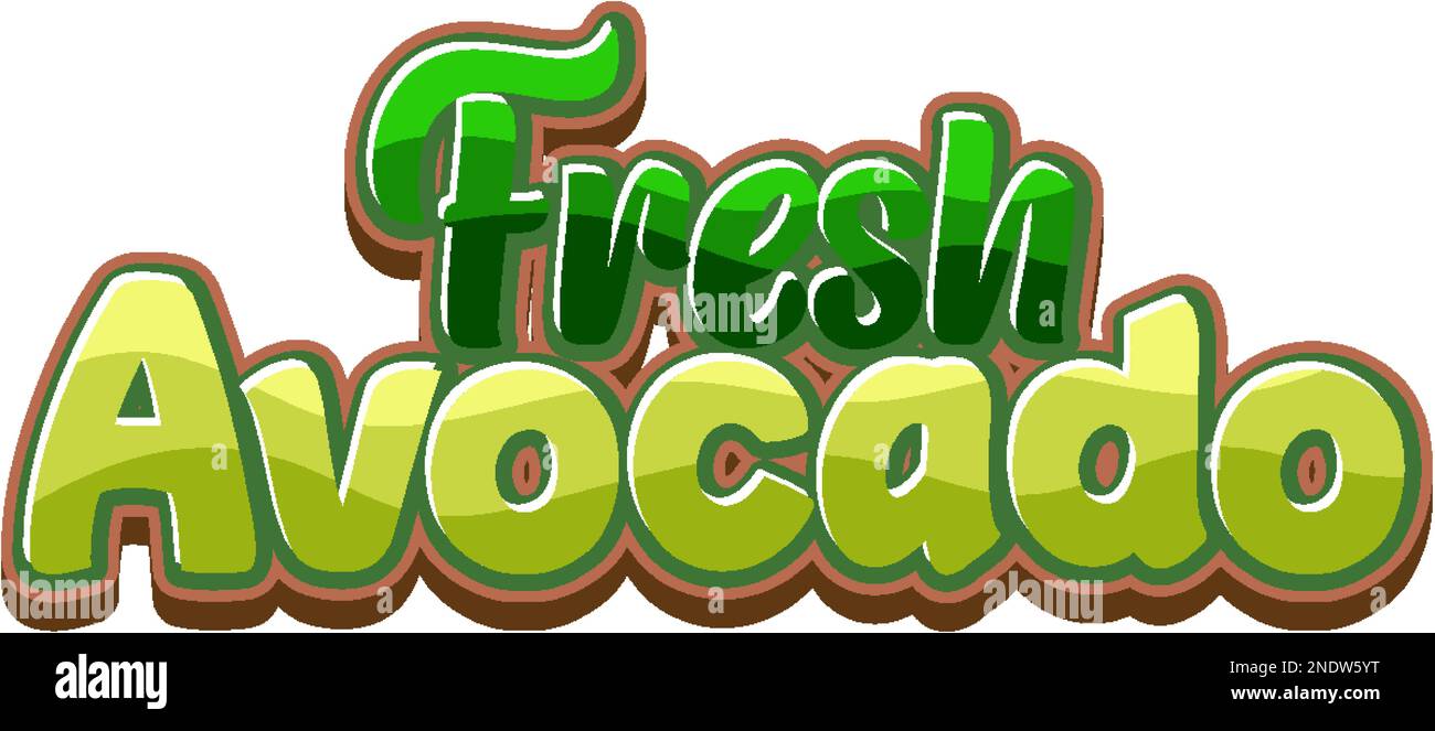 Green avocado text icon illustration Stock Vector Image & Art - Alamy
