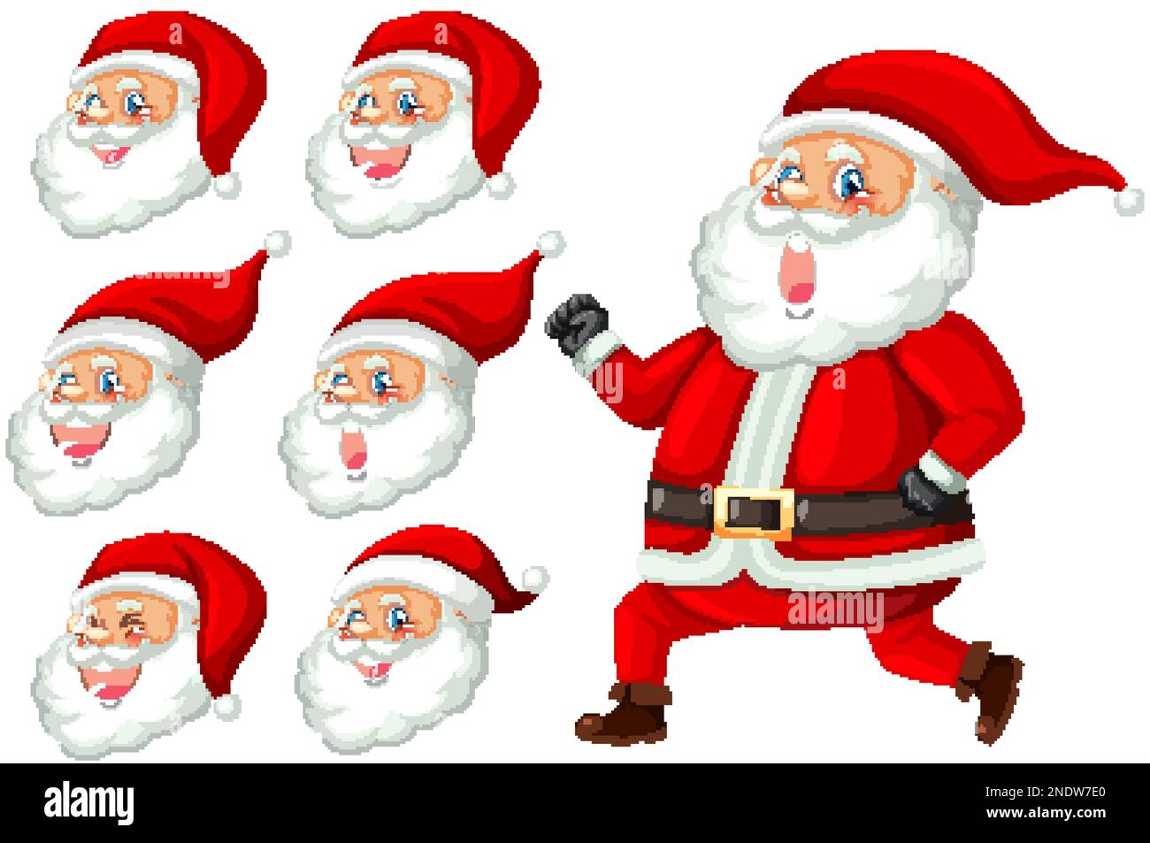 Santa Claus cartoon character set illustration Stock Vector Image & Art ...