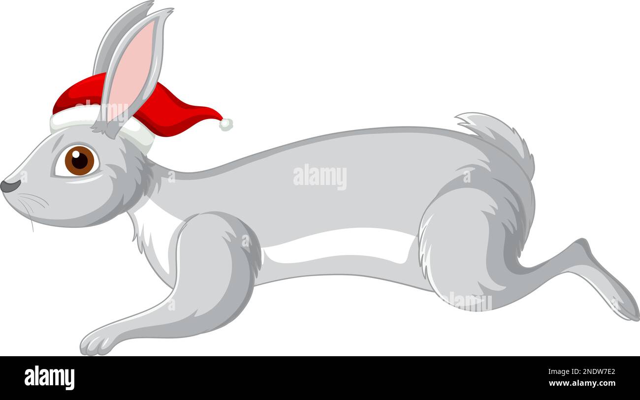 Cute grey rabbit cartoon character illustration Stock Vector Image ...