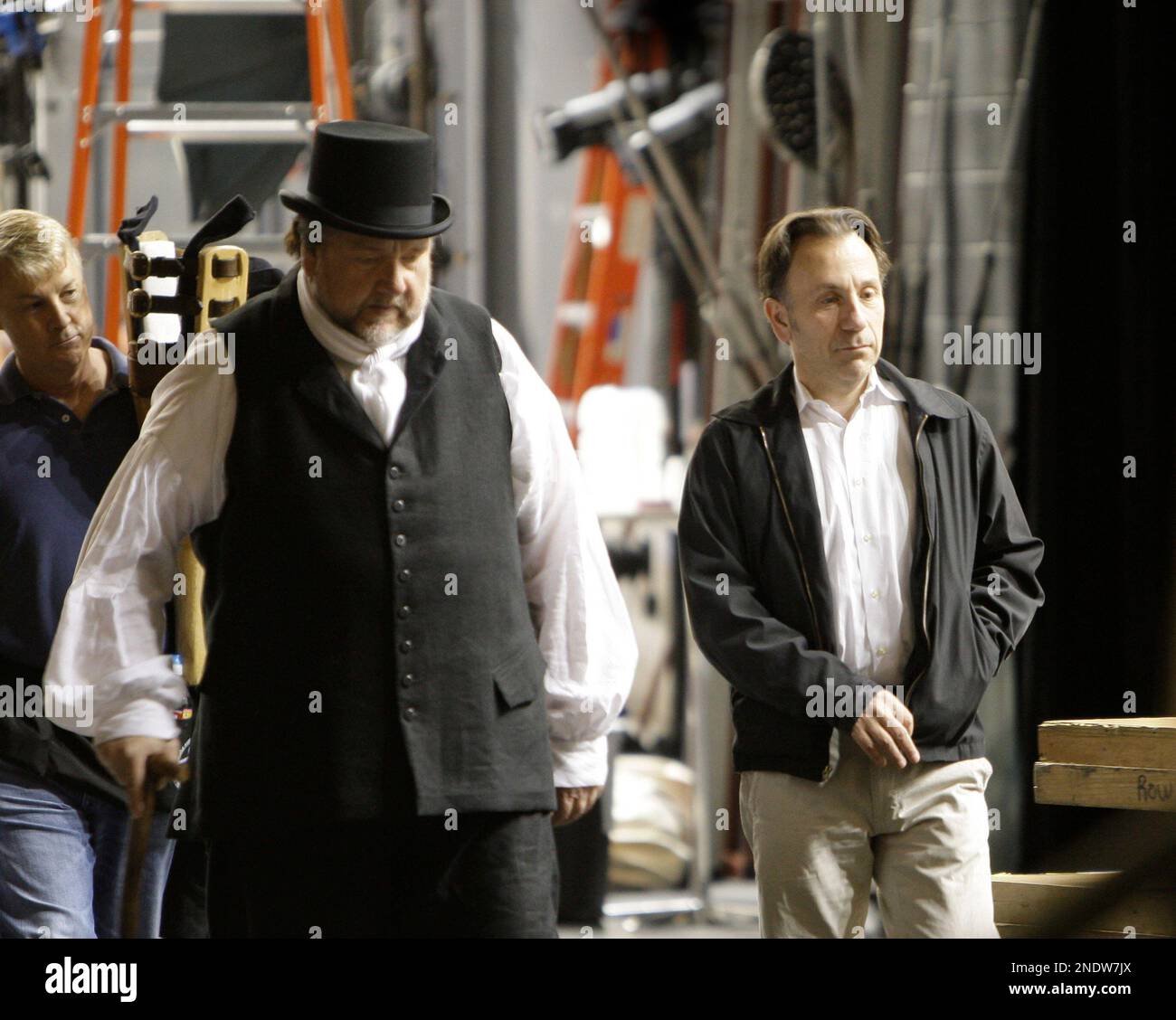 In this April 20, 2010 photo, director Leonard Foglia, right, walks ...