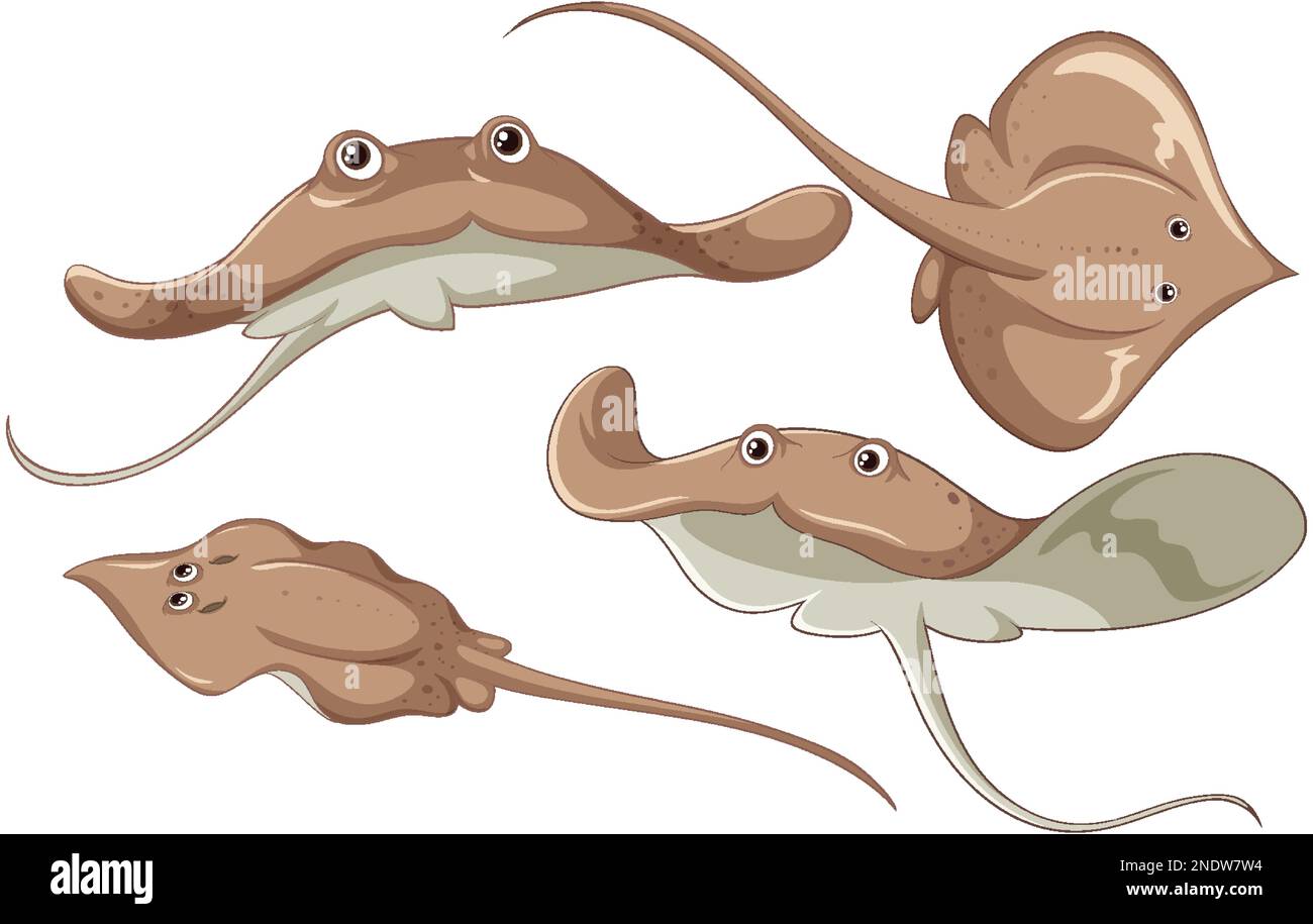 Stingray in cartoon style illustration Stock Vector Image & Art - Alamy
