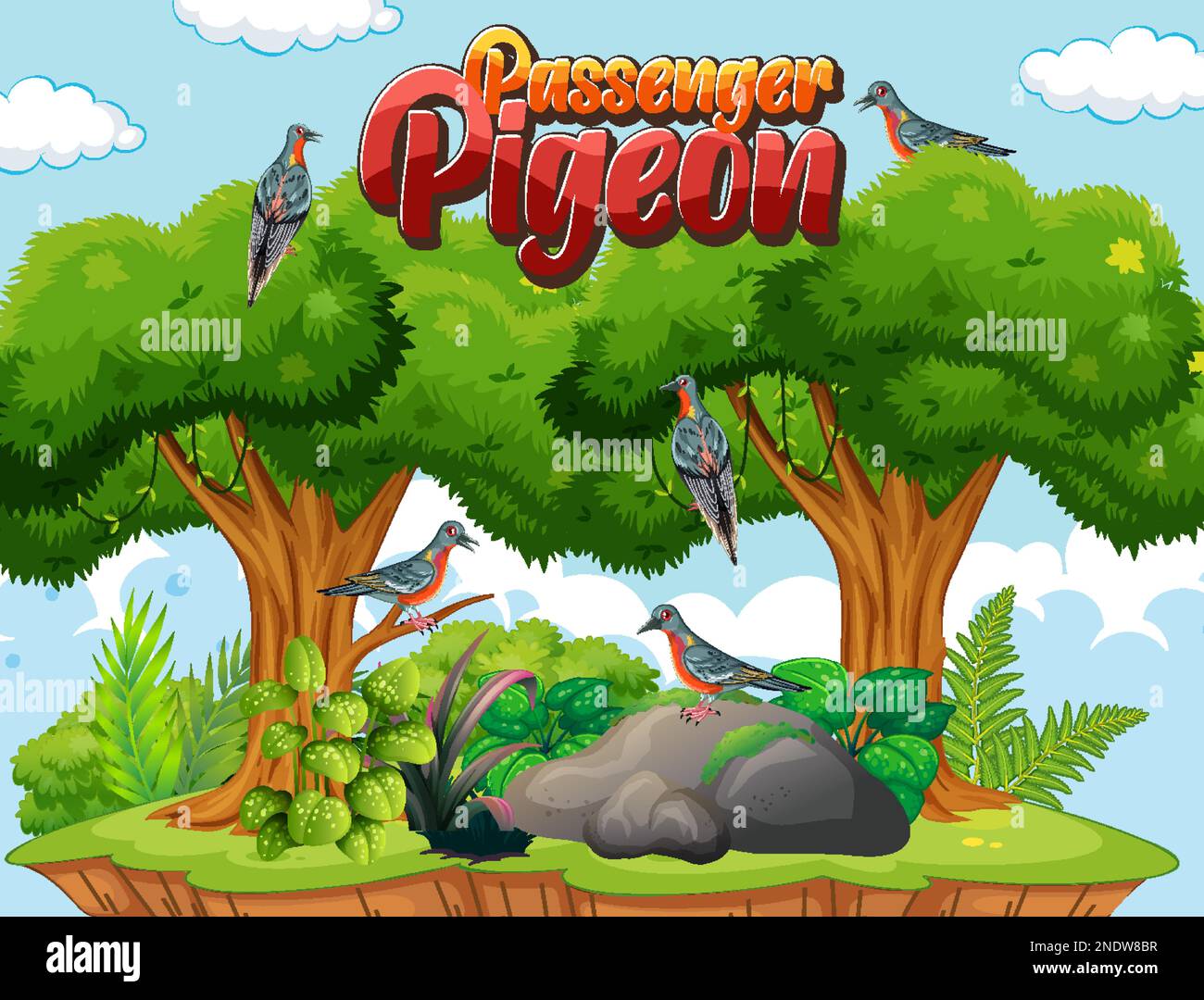 Passenger pigeon extinction bird illustration Stock Vector Image & Art ...