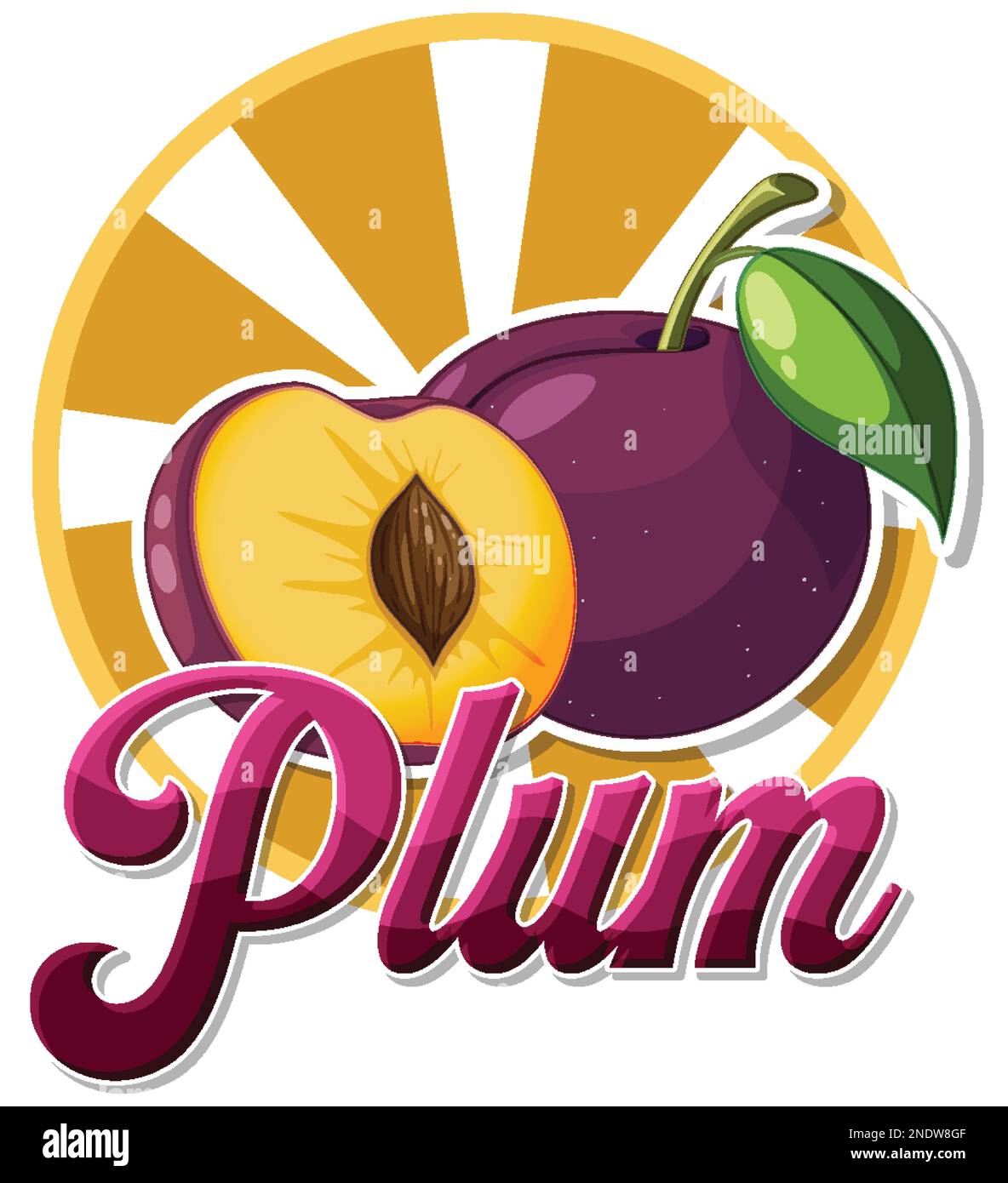 Plum fruit cartoon icon illustration Stock Vector Image & Art - Alamy