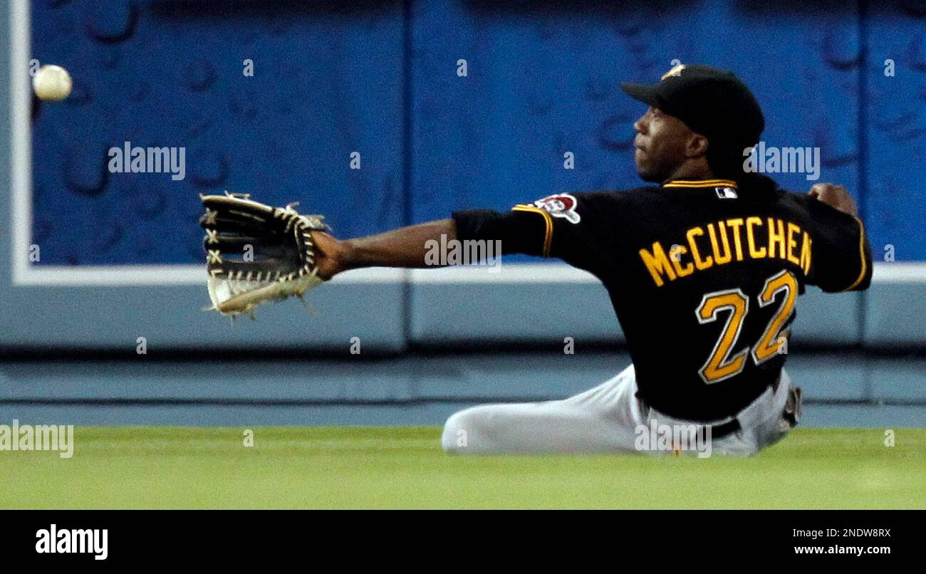 Pittsburgh Pirates center fielder Andrew McCutchen robs Los Angeles ...