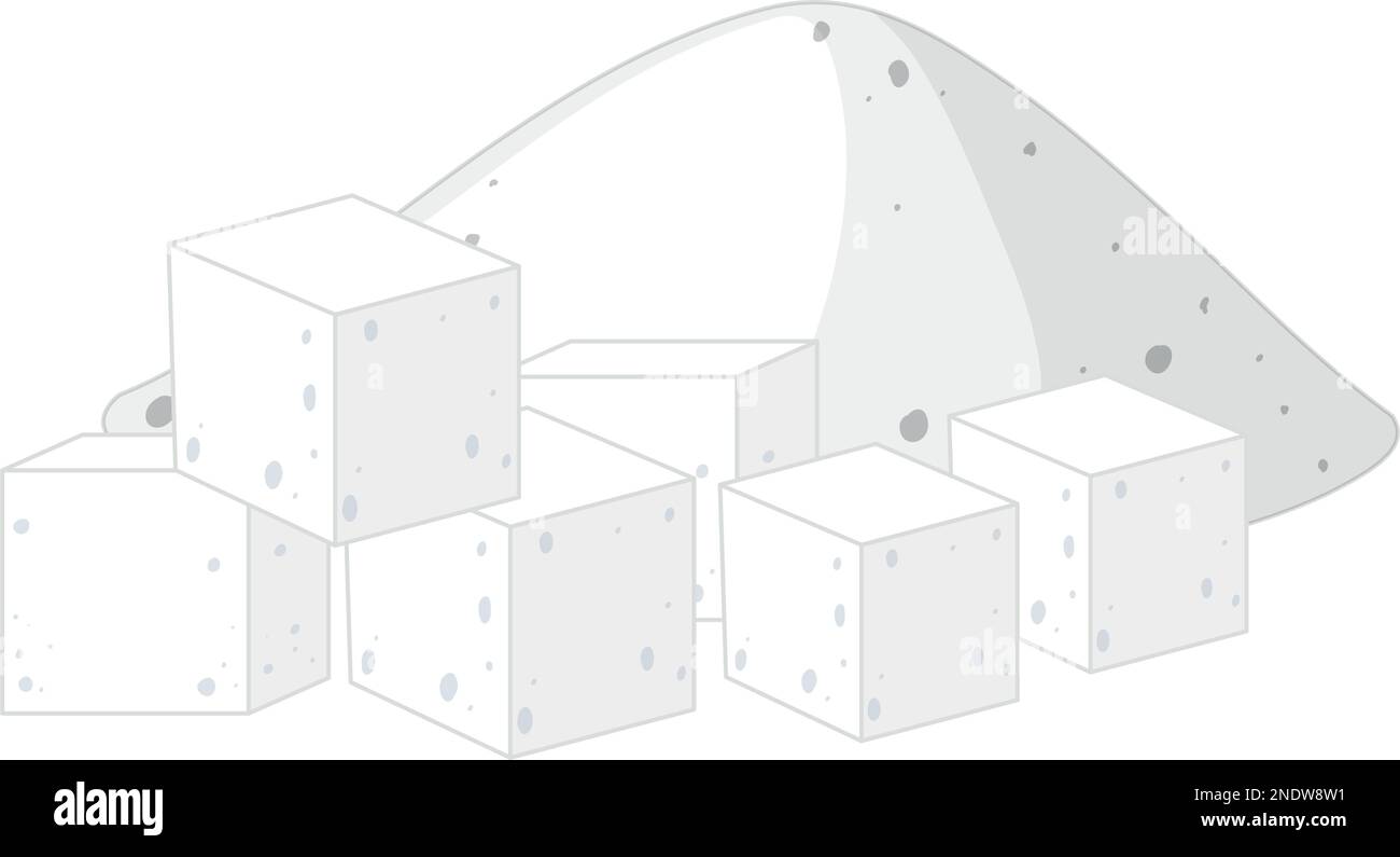 Isolated white sugar cartoon illustration Stock Vector Image & Art - Alamy