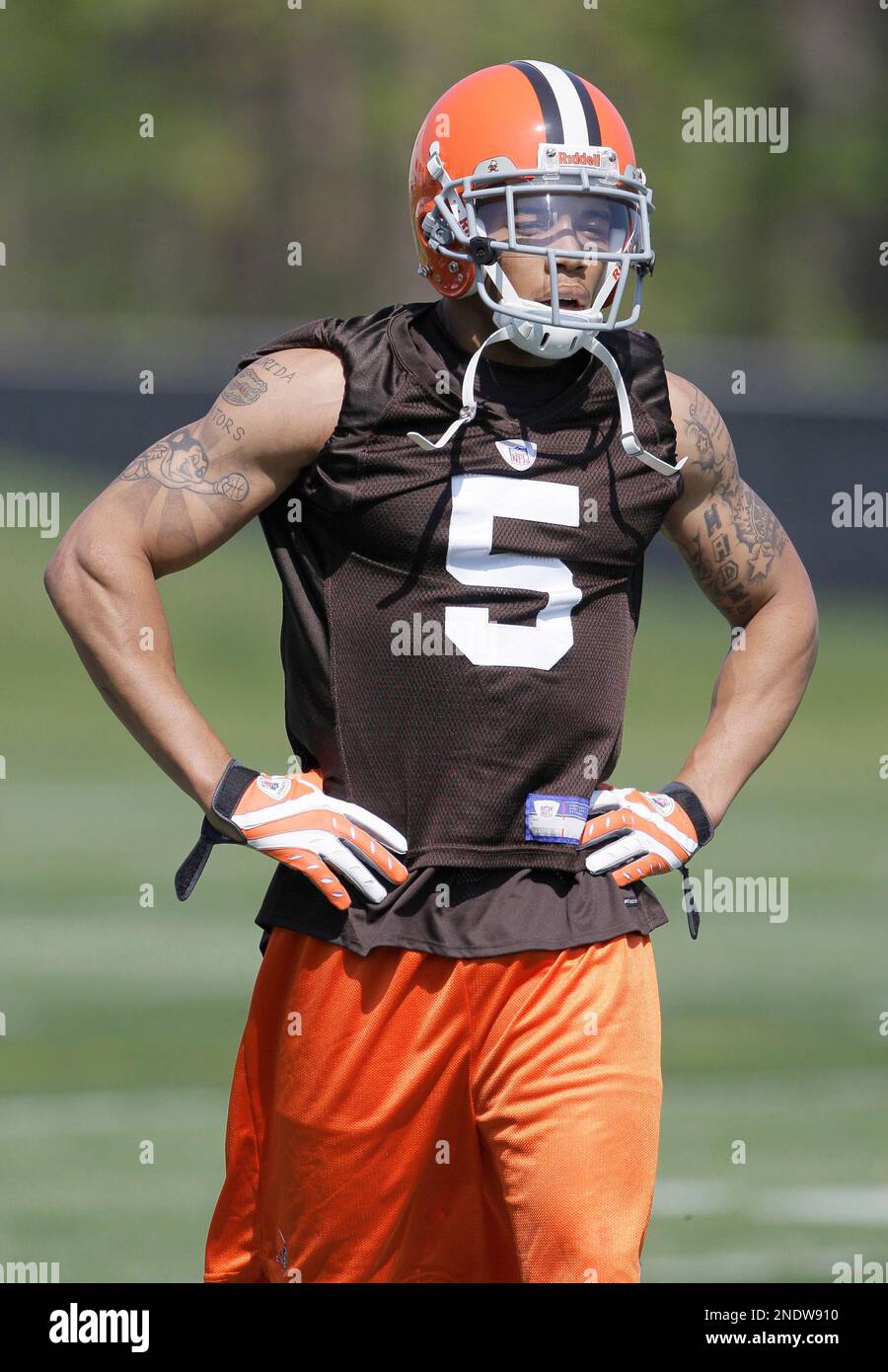 Cleveland Browns first round draft pick defensive back Joe Haden on the ...