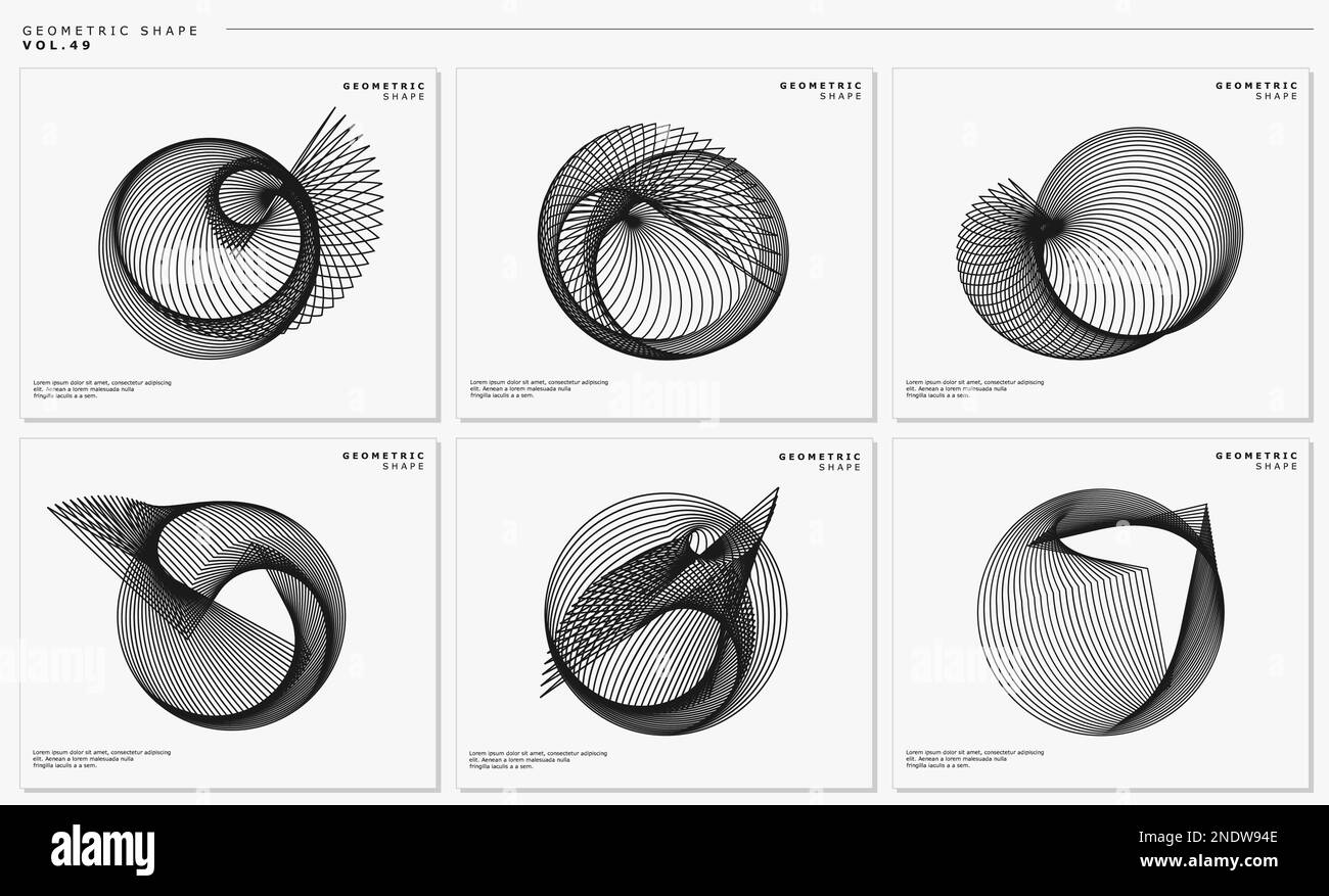 Modern Line Circular Design Template Abstract Blend Lines Circle Logo