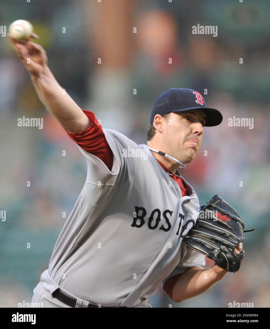 Boston Red Sox starting pitcher John Lackey delivers against the ...