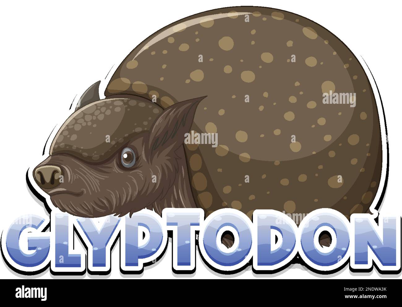 Glyptodon cartoon character with logo illustration Stock Vector Image ...