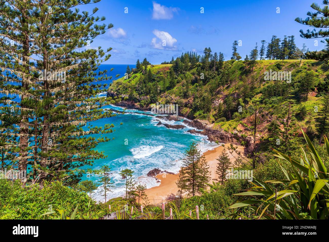 View of Anson Bay, Norfolk Island, South Pacific Stock Photo - Alamy